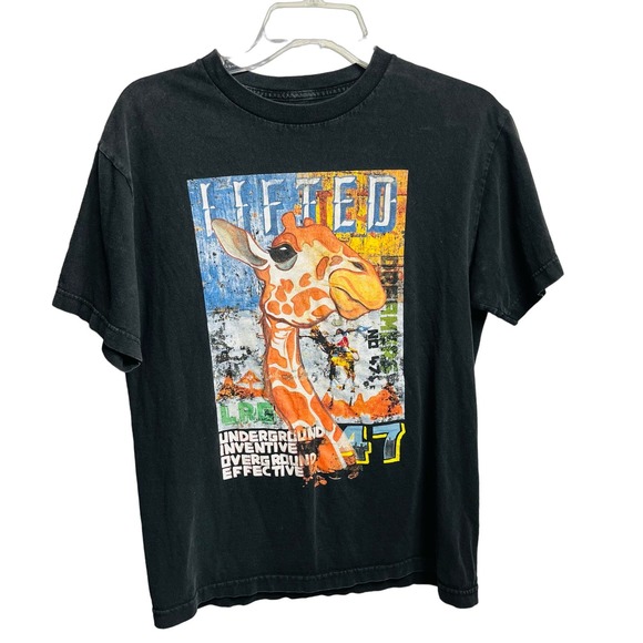 Lrg | Shirts | Lrg Lifted Research Group 947 Standard Fit Black Tshirt Giraffe Mens Medium ...